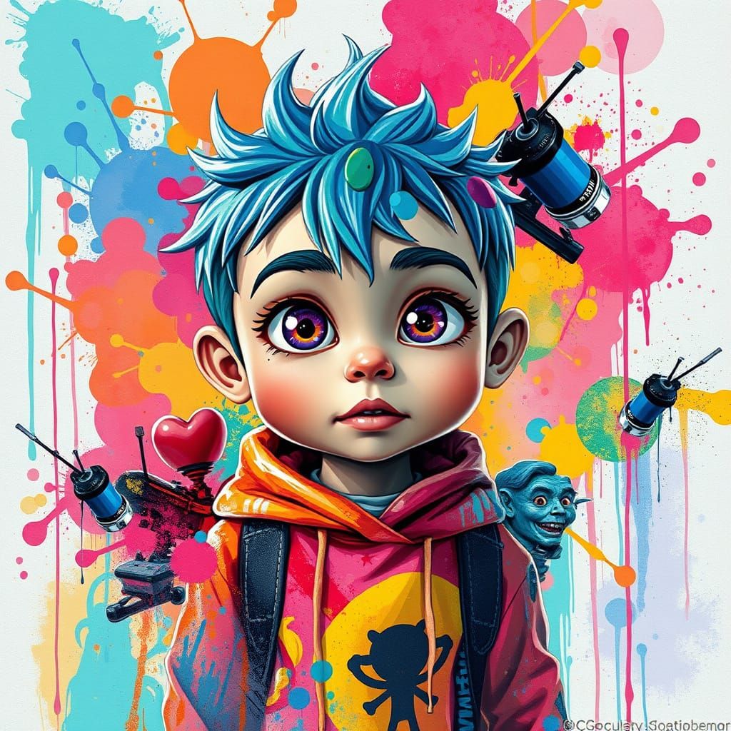 Kidcore, Liminal, Watercolor - Kidcore Character in Liminal ...