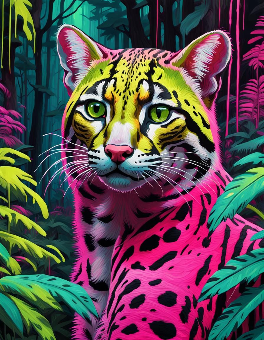 Chartreuse Ocelot - AI Generated Artwork - NightCafe Creator