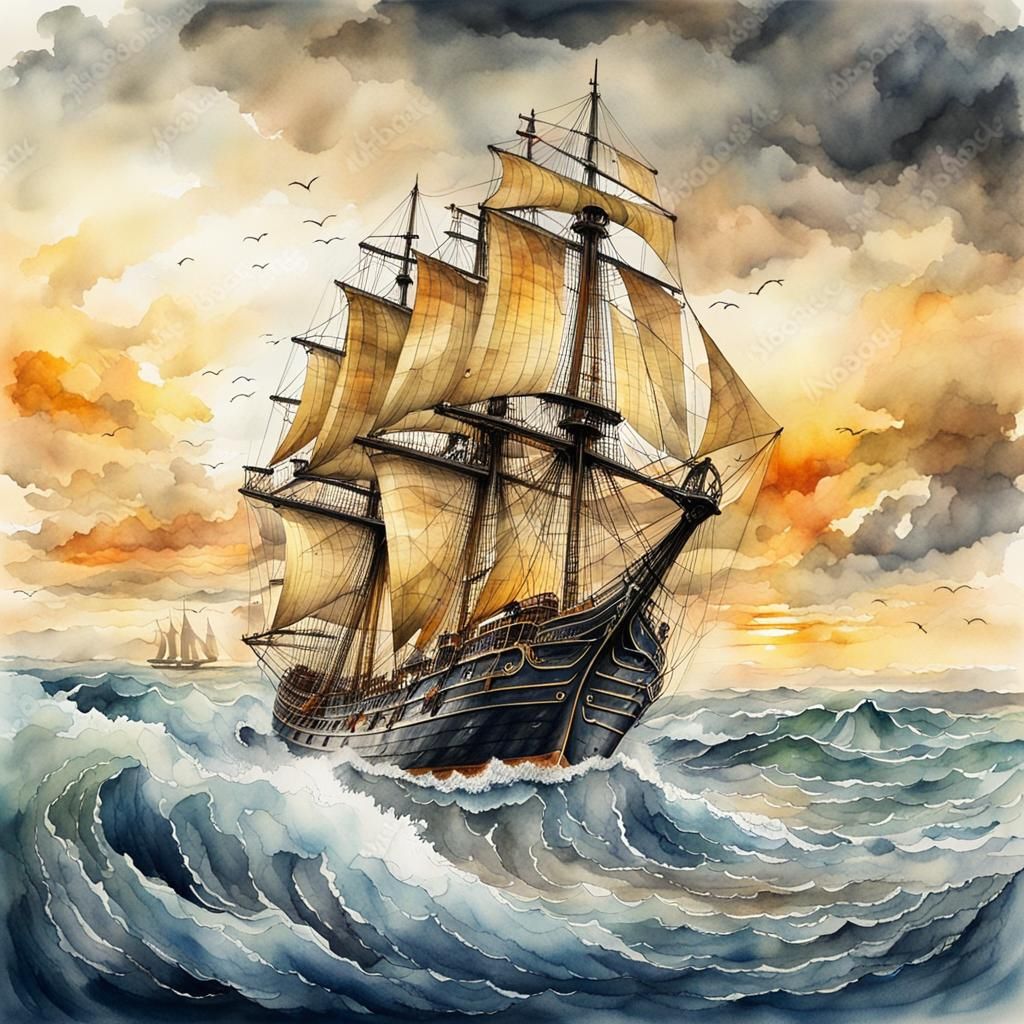 Sailing ship - AI Generated Artwork - NightCafe Creator