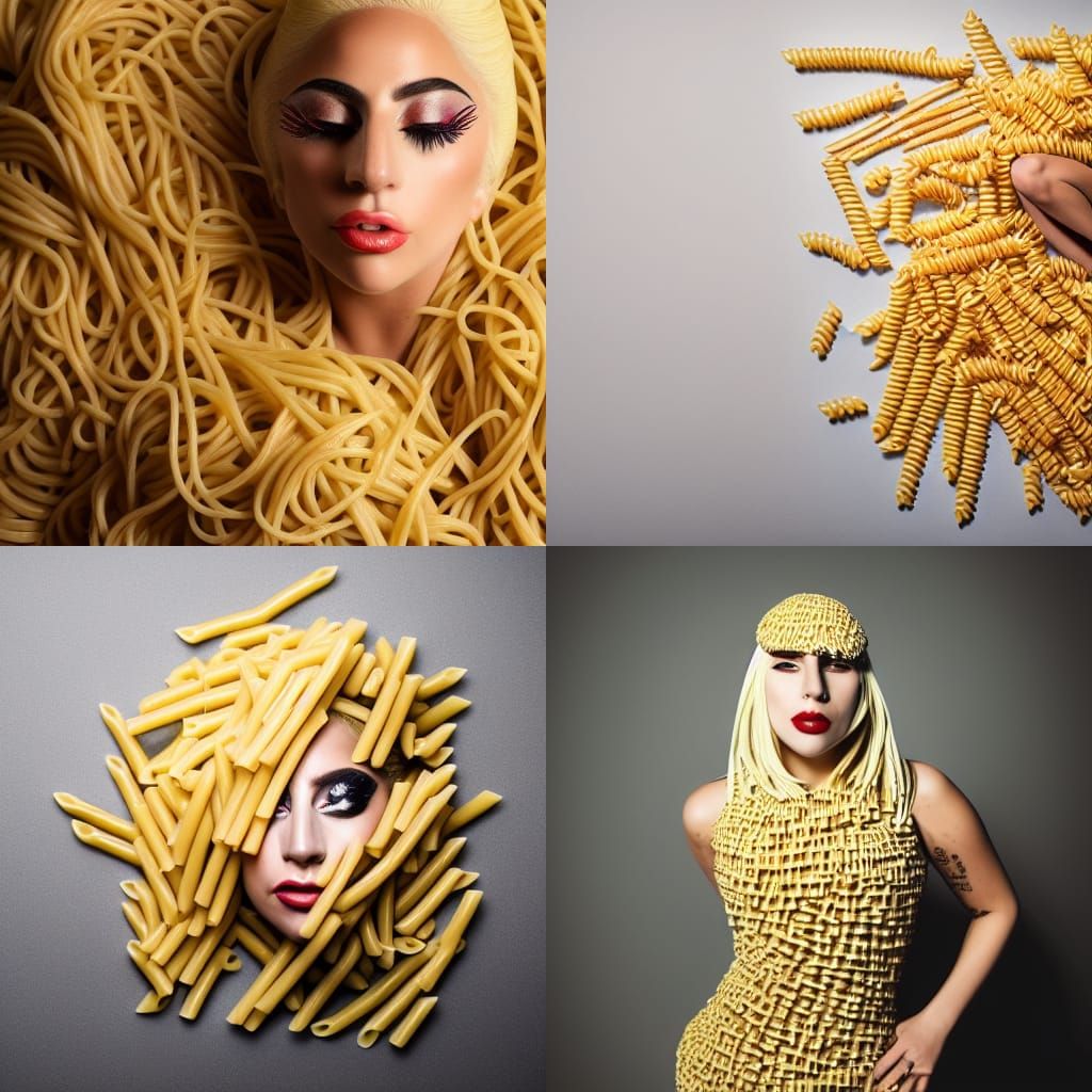 lady gaga dressed in pasta - AI Generated Artwork - NightCafe Creator