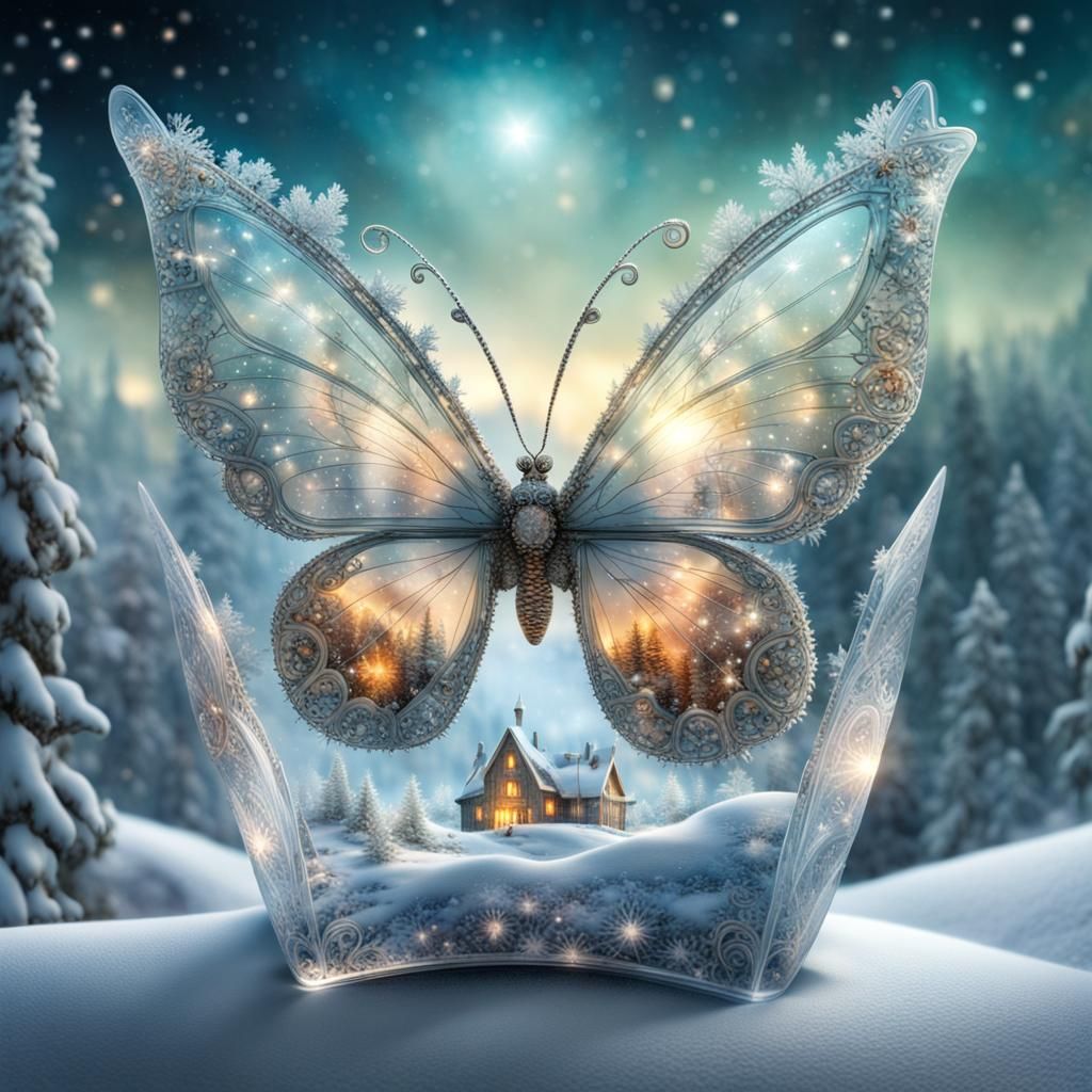 Winter Butterfly - AI Generated Artwork - NightCafe Creator