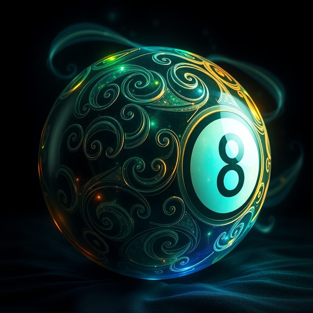 Spectacularly Detailed 8 Ball Radiates Mystique an... - AI Art