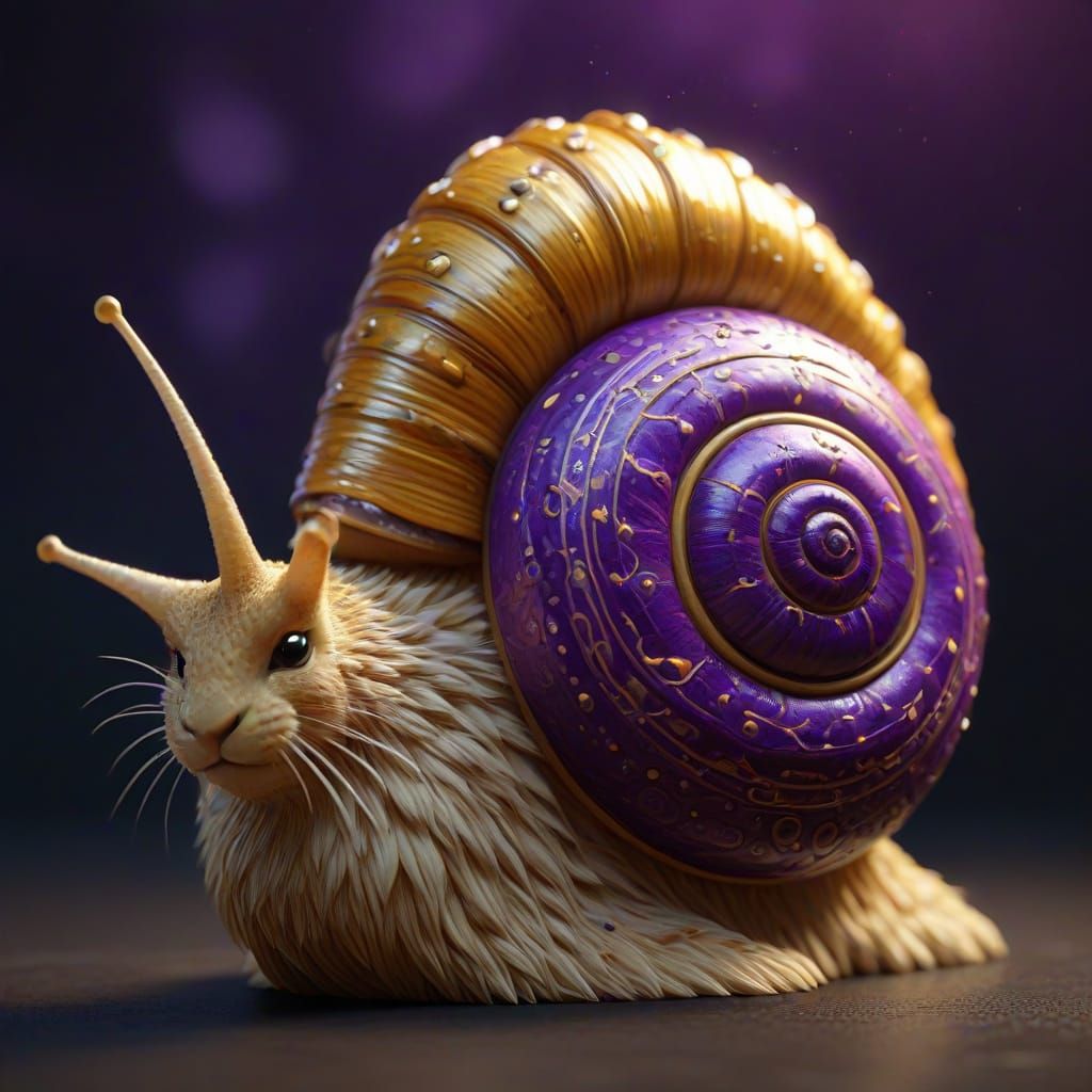 Majestic Chester the Cheetah-Snail in Dark Fantasy... - AI Art