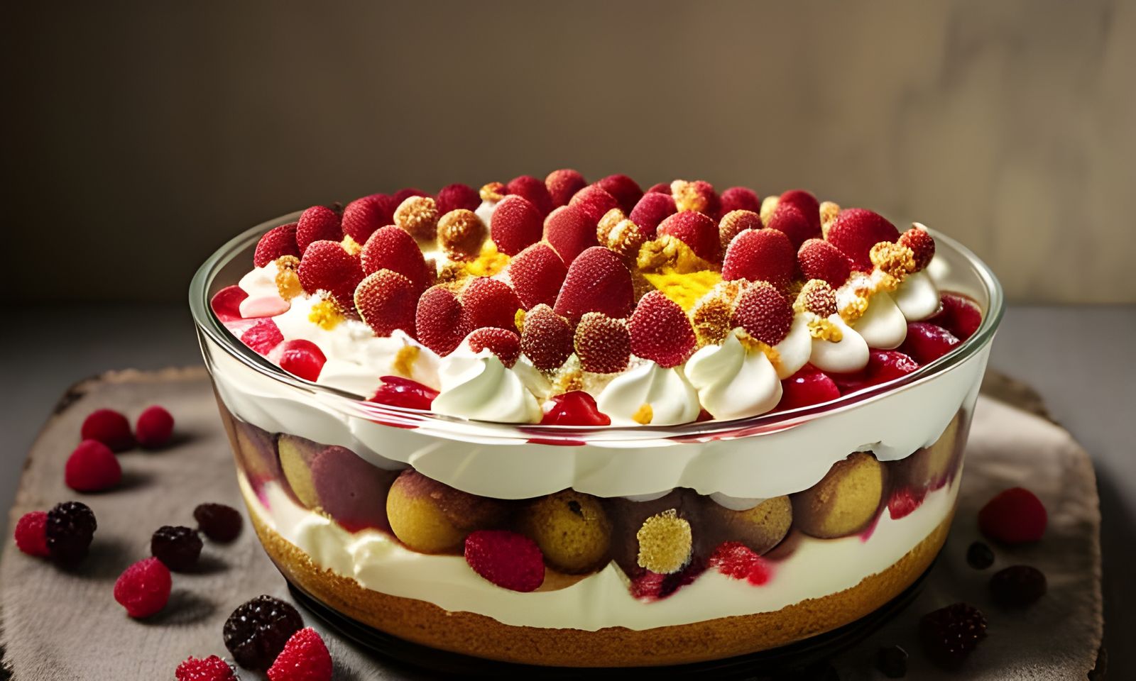 strawberry trifle dessert - AI Generated Artwork - NightCafe Creator