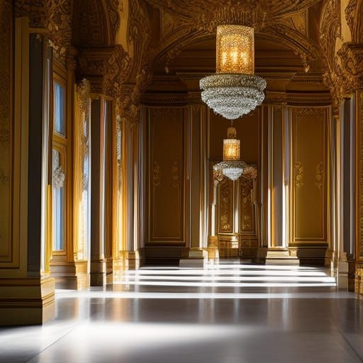 Golden Hall. - AI Generated Artwork - NightCafe Creator
