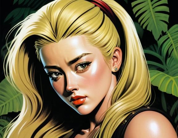 Amber Heard in the jungle - AI Generated Artwork - NightCafe Creator