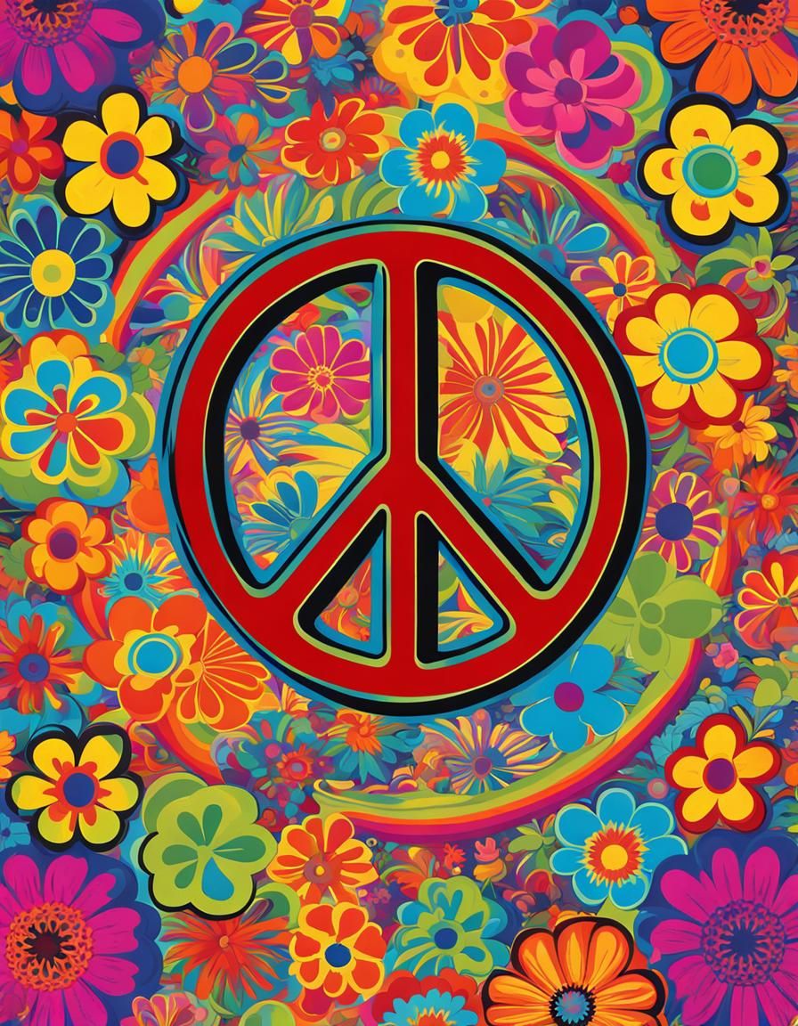 Groovy Peace Sign - AI Generated Artwork - NightCafe Creator