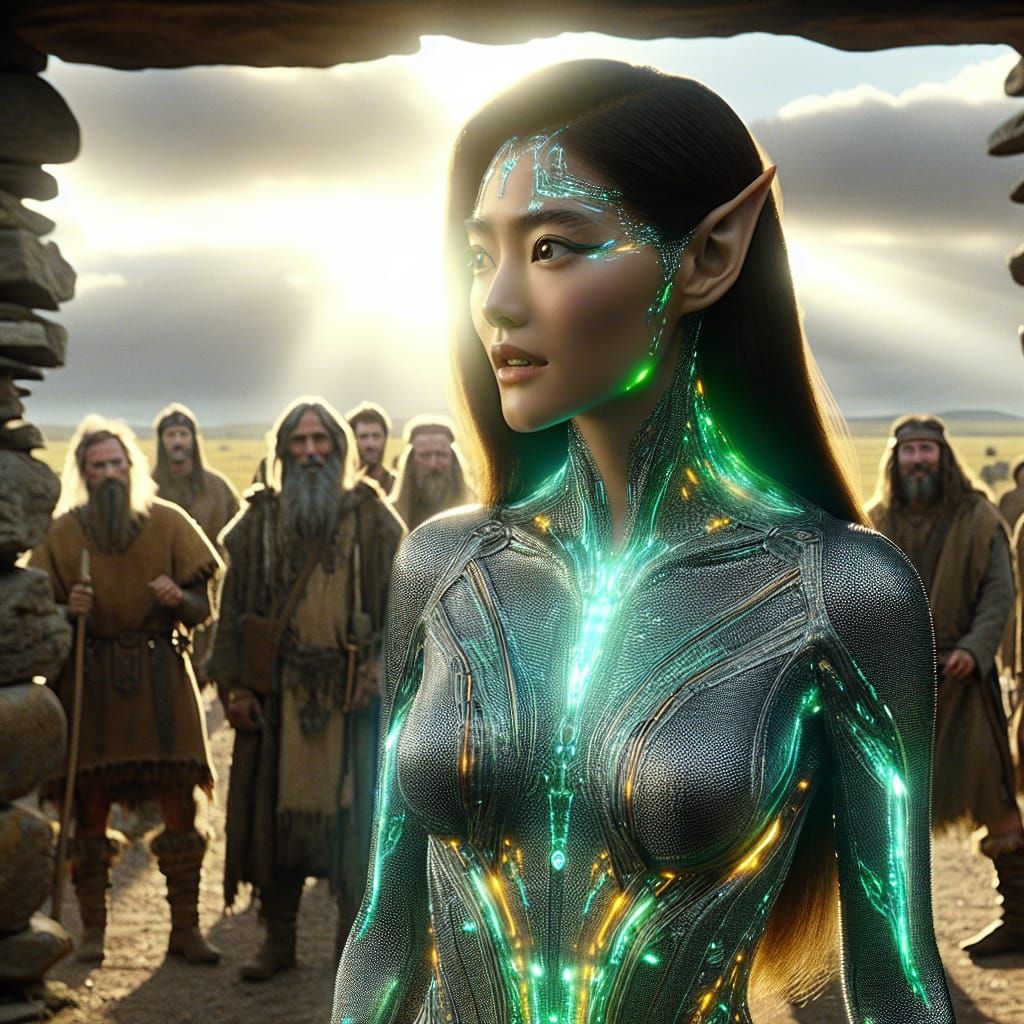 The AI chose to make her Asian (I hadn't specified) - it turned out ...