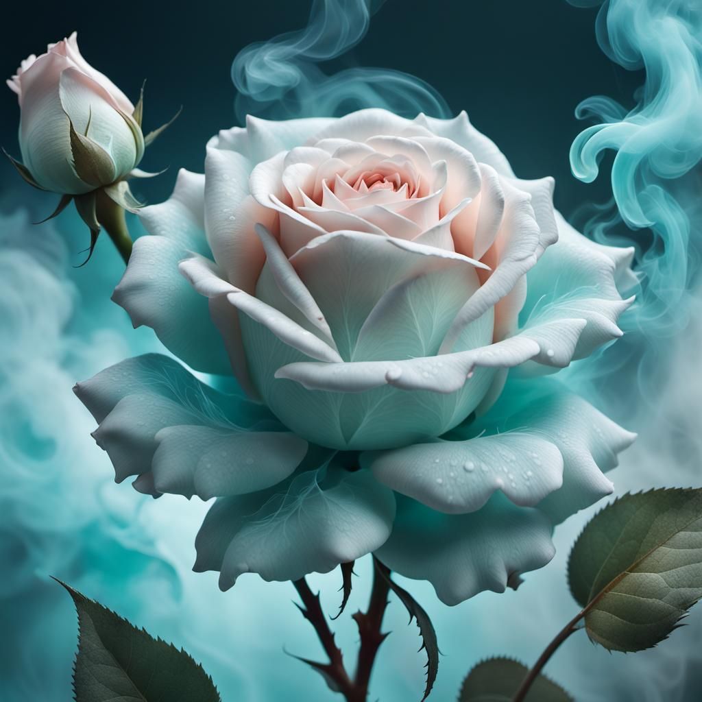 Aqua Rose - AI Generated Artwork - NightCafe Creator