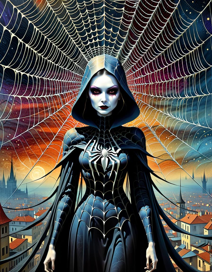 Spiderweb The angel of death - AI Generated Artwork - NightCafe Creator