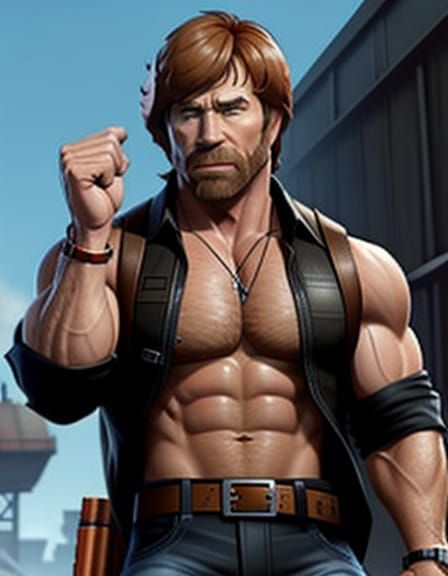 Chuck Norris Fortnite Character - AI Art