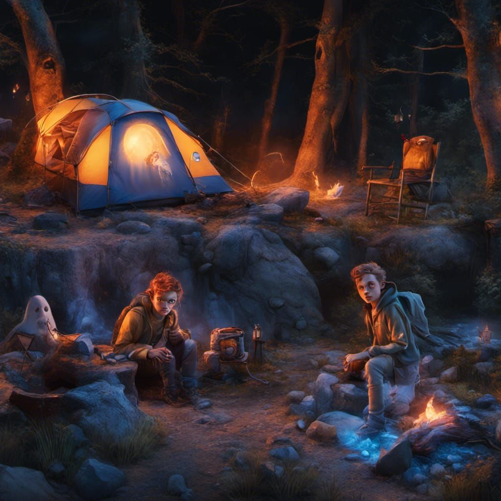 Camping ghost boys - AI Generated Artwork - NightCafe Creator
