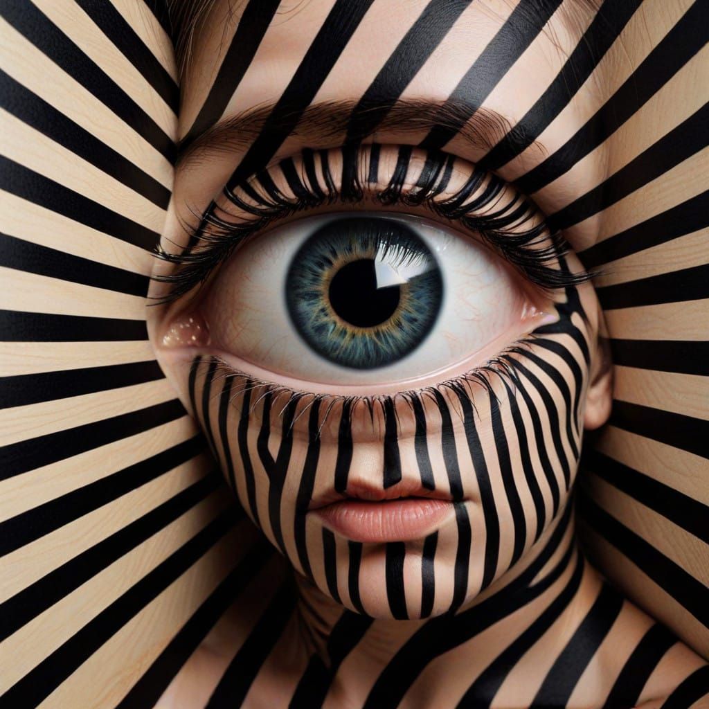 Bright and Deceptive Visual Illusion of Stripes an... - AI Art