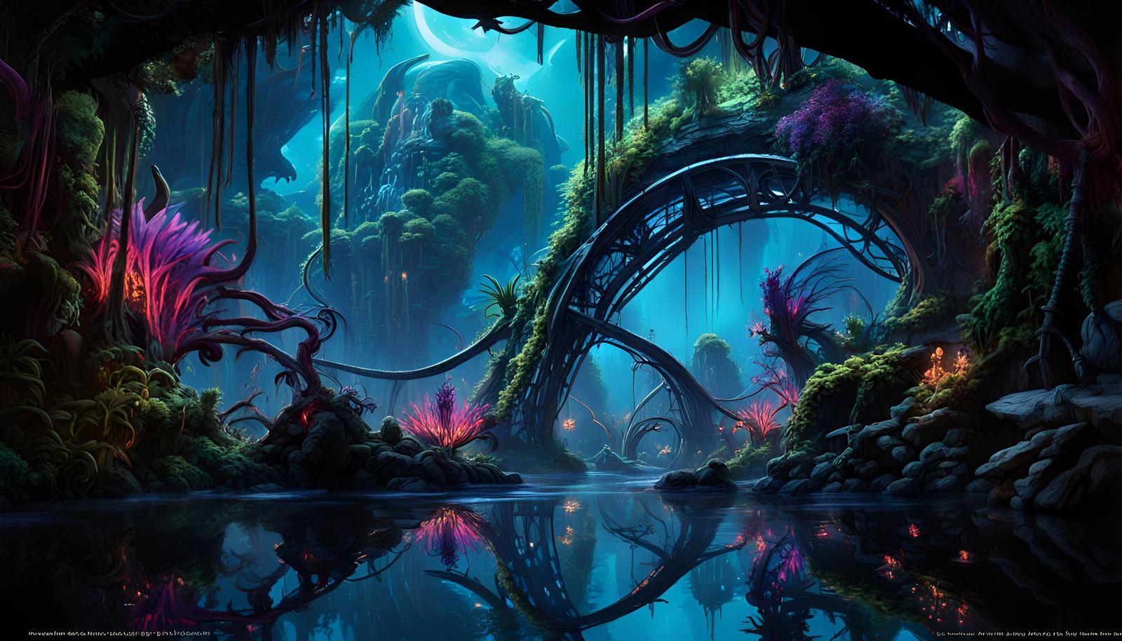 Planet pandora, Avatar, movie, abundant fluorescent colors at night ...