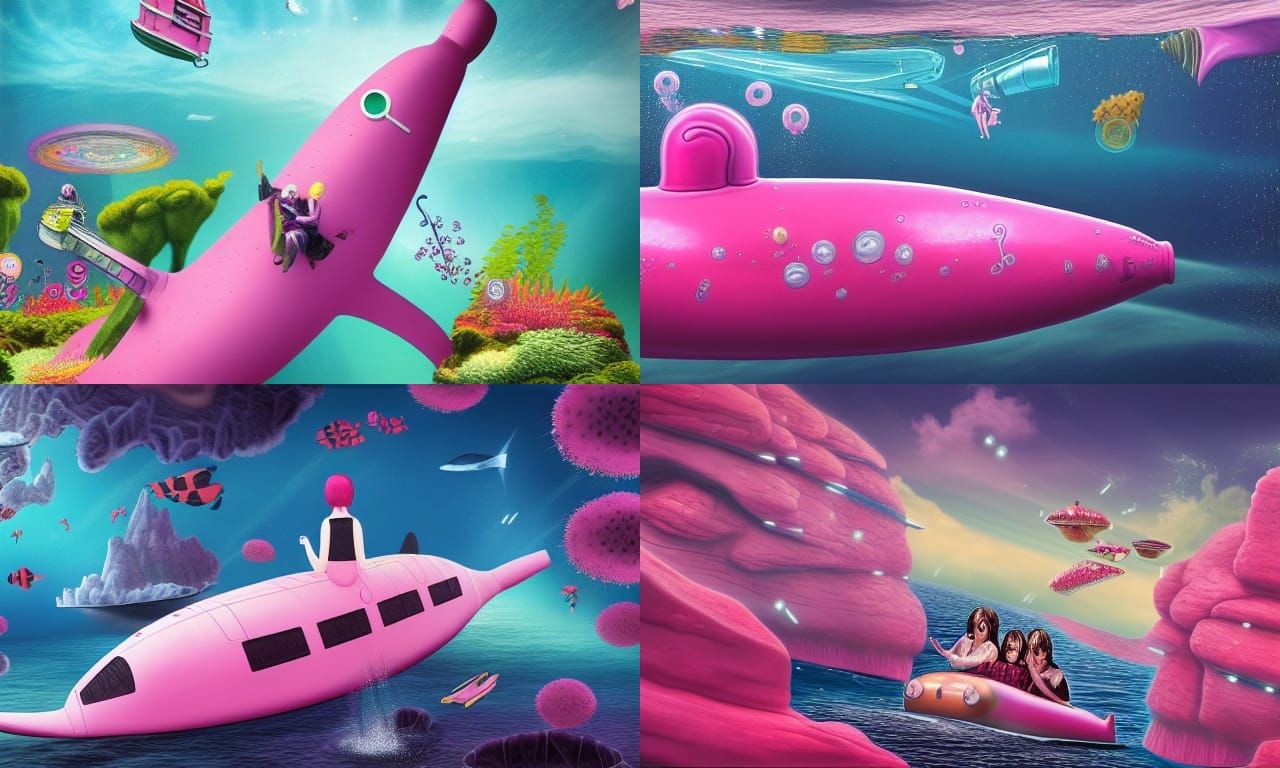 "Pink Organic Submarine in Action!" - AI Generated Artwork - NightCafe ...