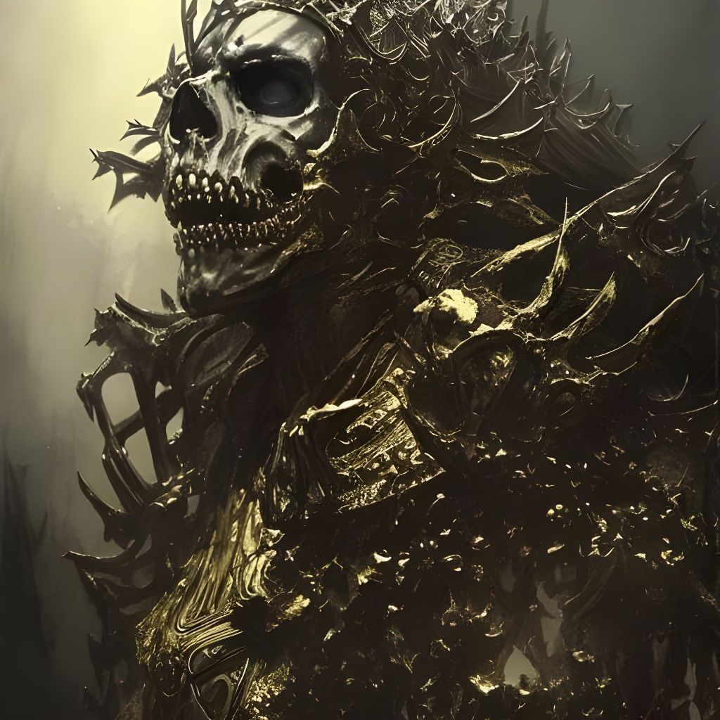 Gold Thorn Skeleton Chief - AI Generated Artwork - NightCafe Creator