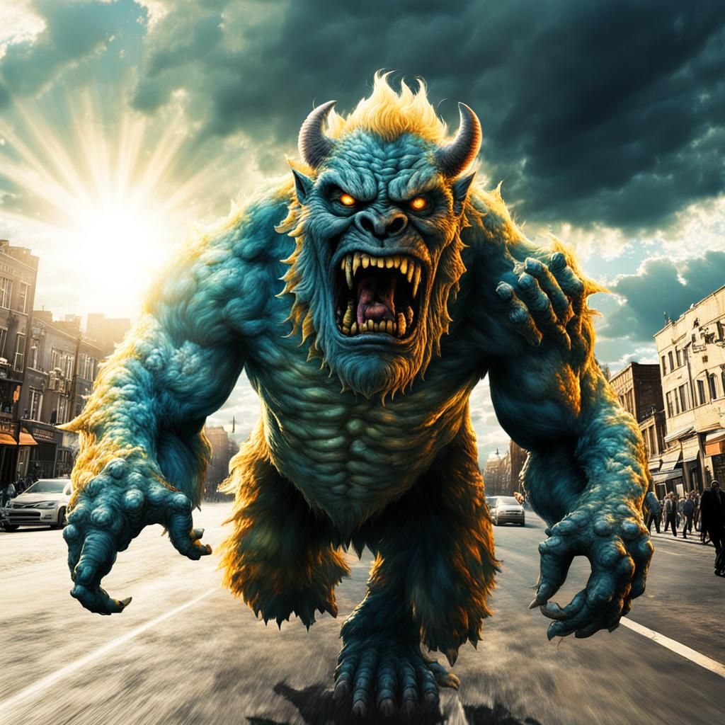 The monster in us all roaring down the streets of hell - AI Generated ...