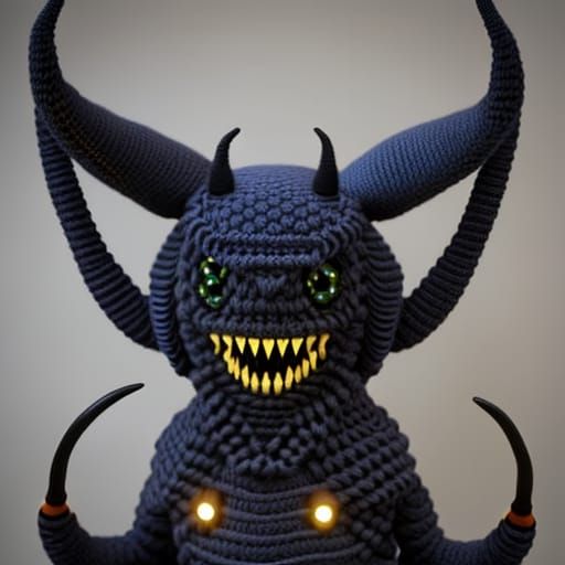 Knitted Demon 3 - AI Generated Artwork - NightCafe Creator