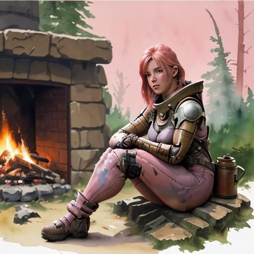 Pathfinder by the Fire - AI Generated Artwork - NightCafe Creator