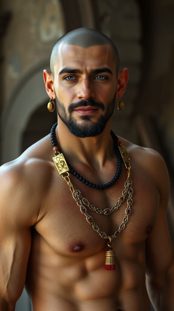 Handsome Persian Genie with Muscular Physique - AI Art
