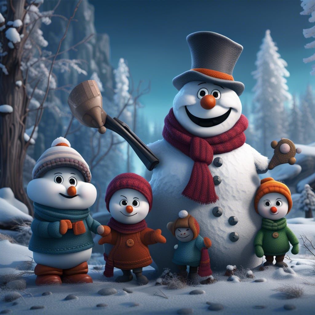 Frosty the Snowman and his family - AI Generated Artwork - NightCafe ...