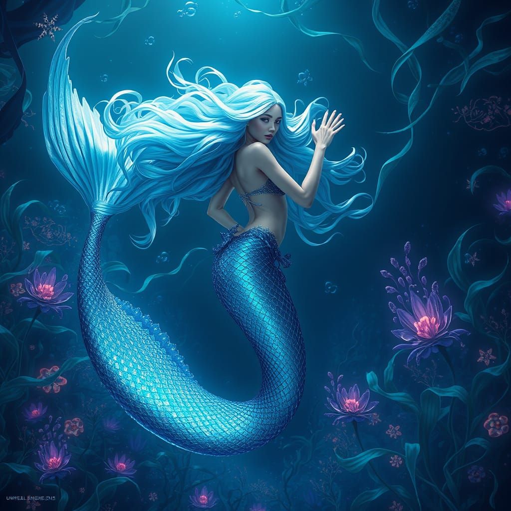 Siren Goddess of the Dreamlike Ocean - AI Art