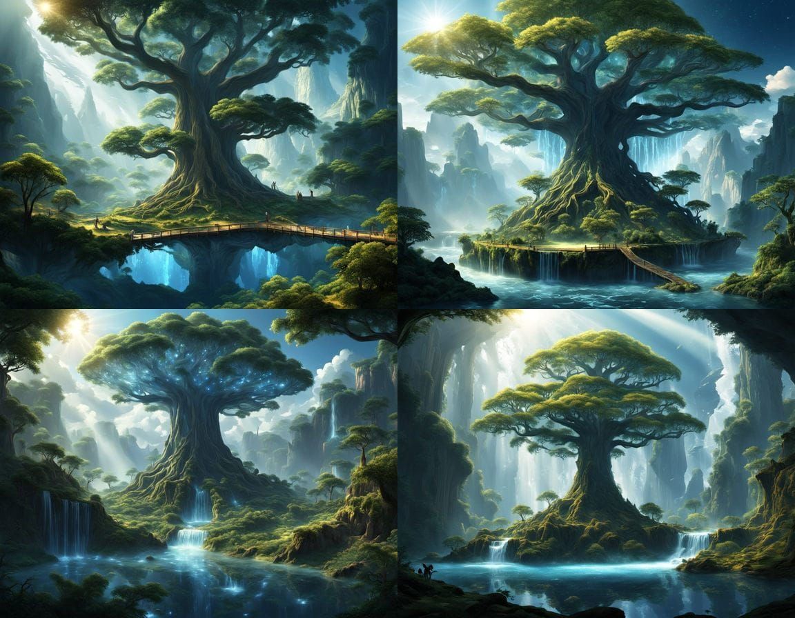 World Tree - Colossal World Tree with Floating Ecosystems