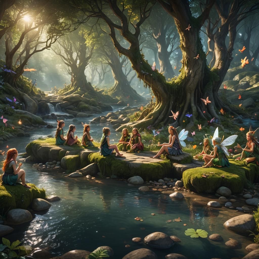 Fairies gathering - AI Generated Artwork - NightCafe Creator