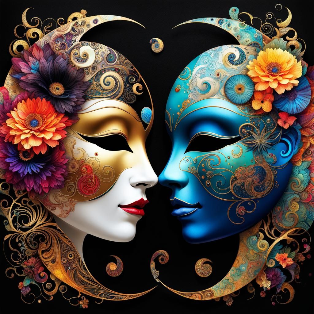 Theatre Masks - AI Generated Artwork - NightCafe Creator