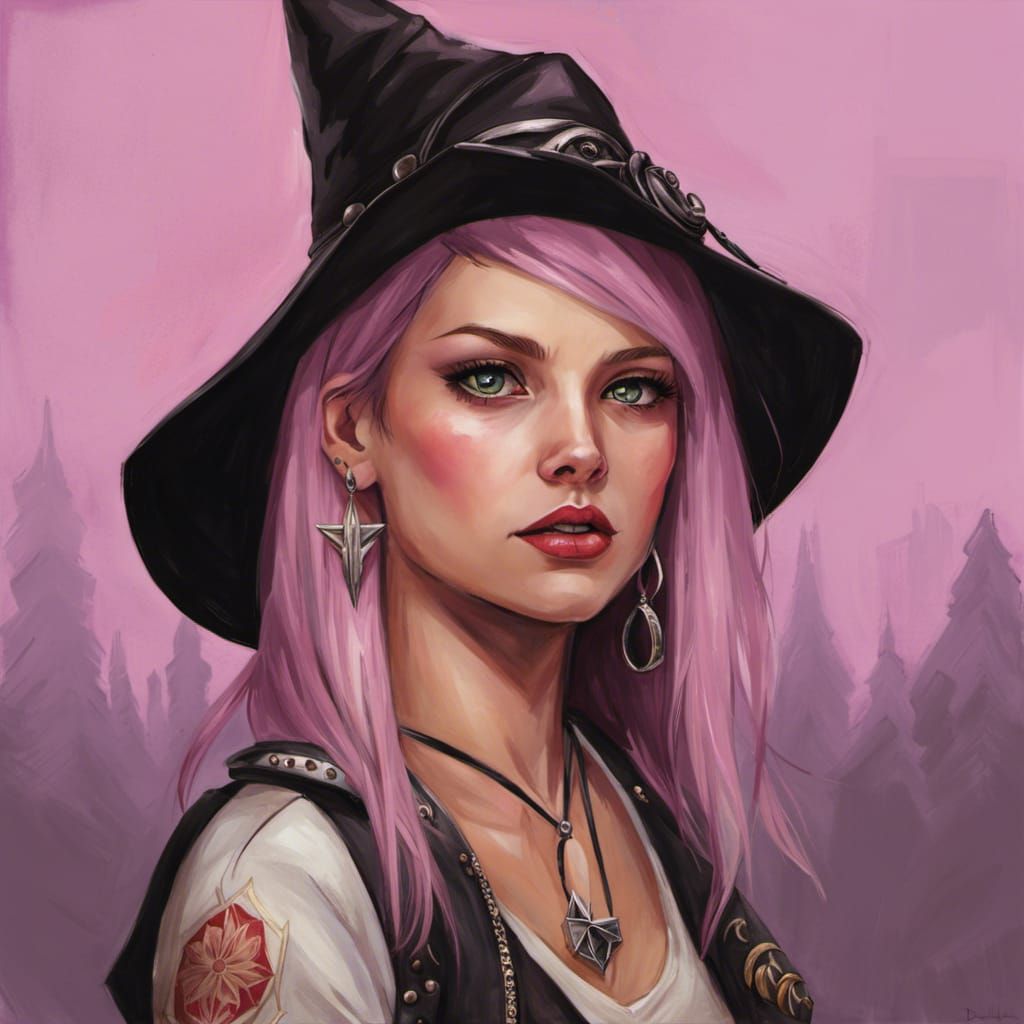 by Daniela Uhlig, a rebellious punk girl wizard - AI Generated Artwork ...