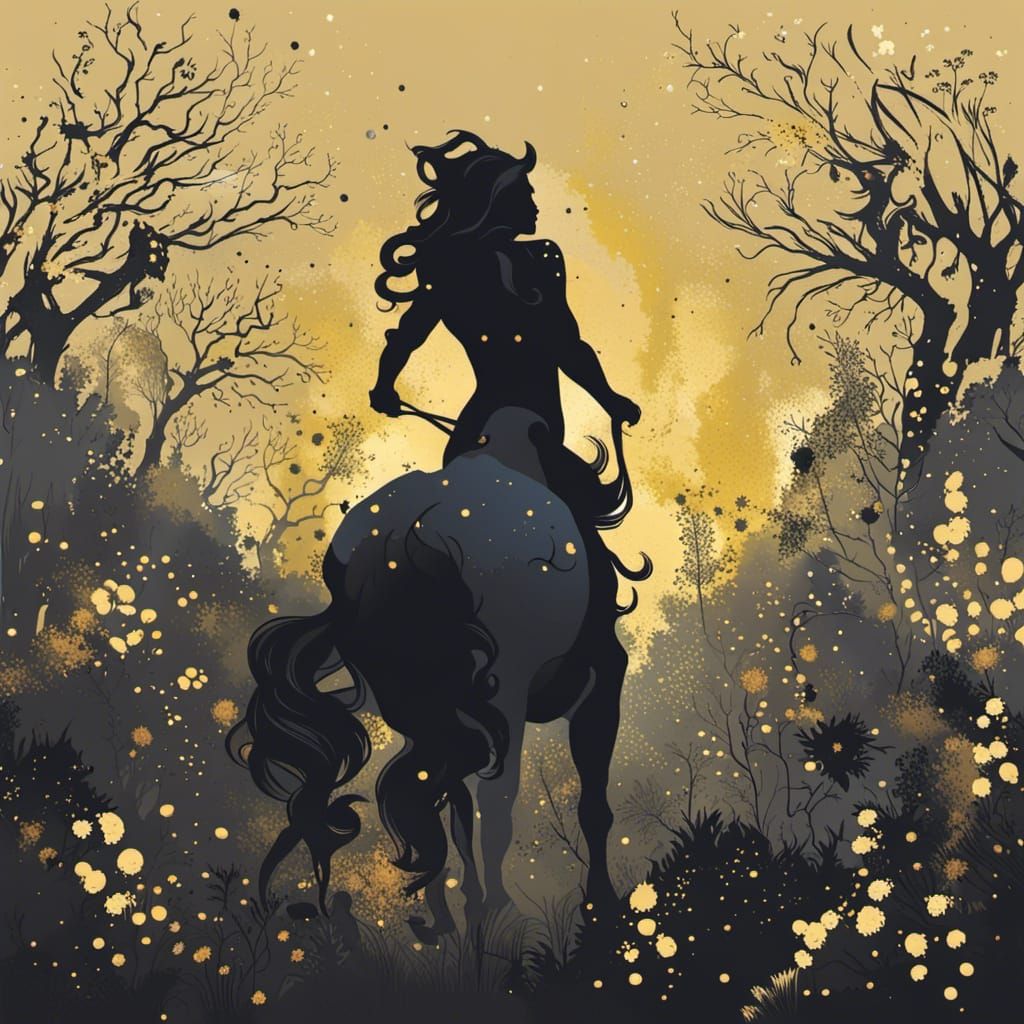 Silhouette of a centaur - AI Generated Artwork - NightCafe Creator