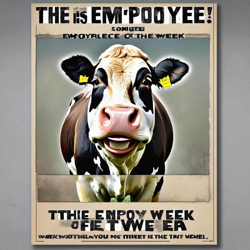 Cow is the Employee of the Week - AI Generated Artwork - NightCafe Creator