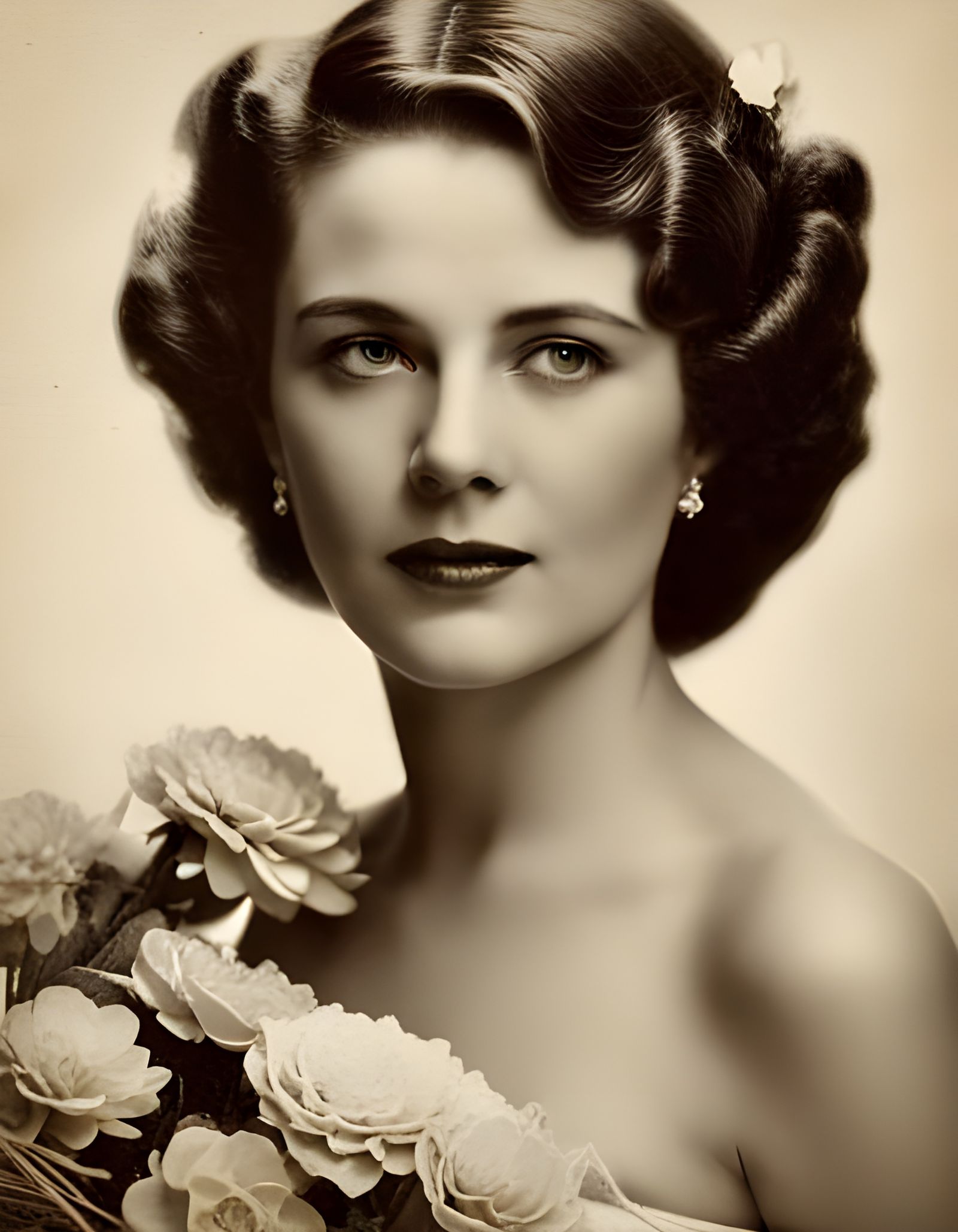 The most beautiful Vintage studio photograph of a glamorous celebrated ...