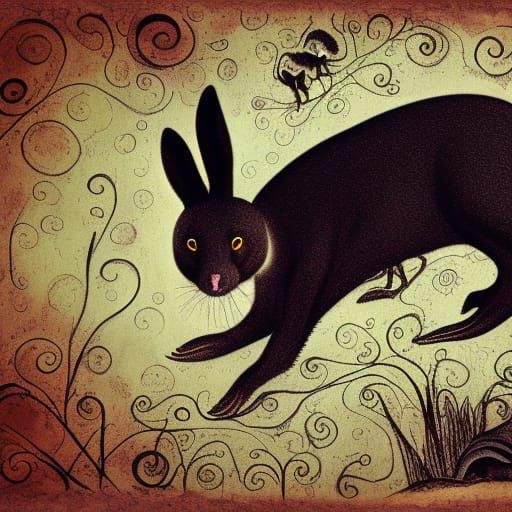 Black Otter Rex Rabbits - AI Generated Artwork - NightCafe Creator