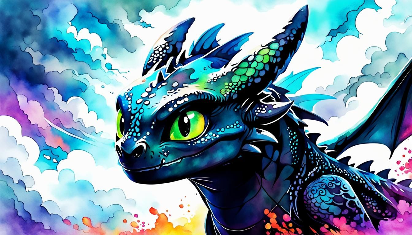 toothless from how to train your dragon - AI Generated Artwork ...