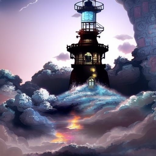 Steampunk lighthouse - AI Generated Artwork - NightCafe Creator