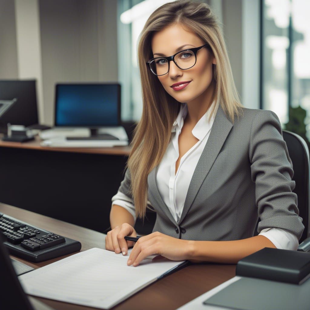 beautiful secretary at the office - AI Generated Artwork - NightCafe ...