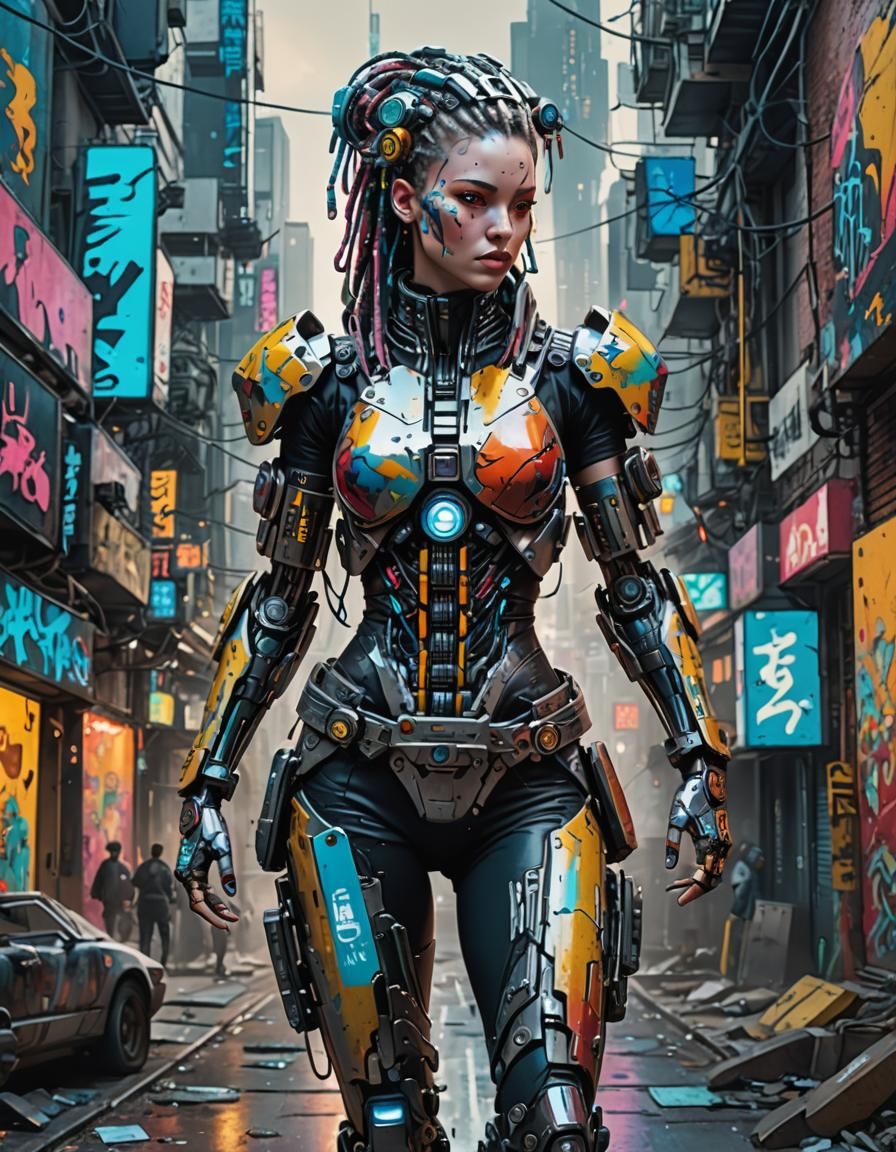 Full body cybernetic goddess, supermodel build, enhancements in a ...