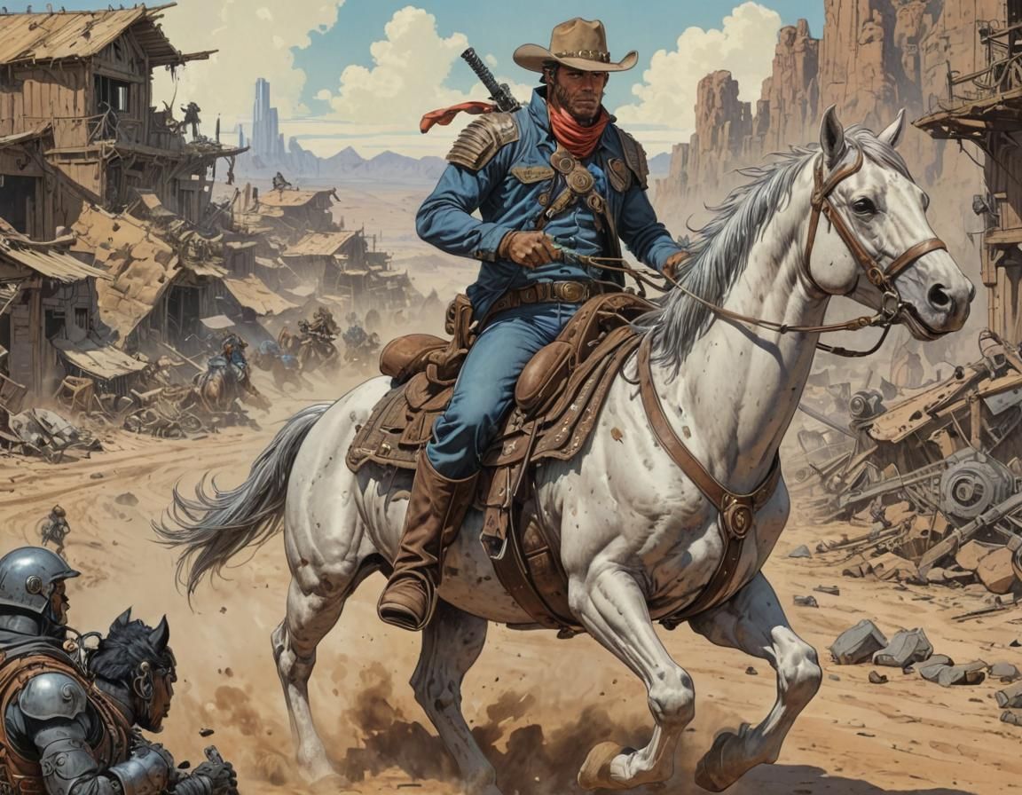 Cowboy of the Post-Apocalypse - AI Generated Artwork - NightCafe Creator