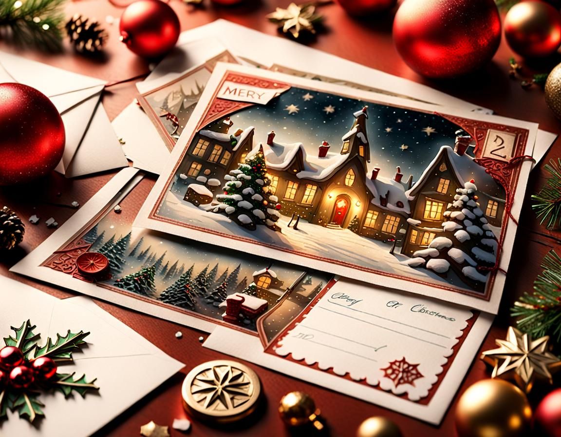Postcard Merry Christmas - AI Generated Artwork - NightCafe Creator