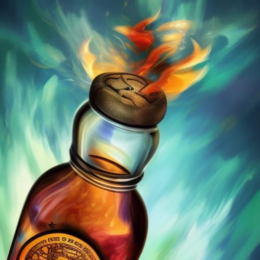 A fire cat potion bottle - AI Generated Artwork - NightCafe Creator