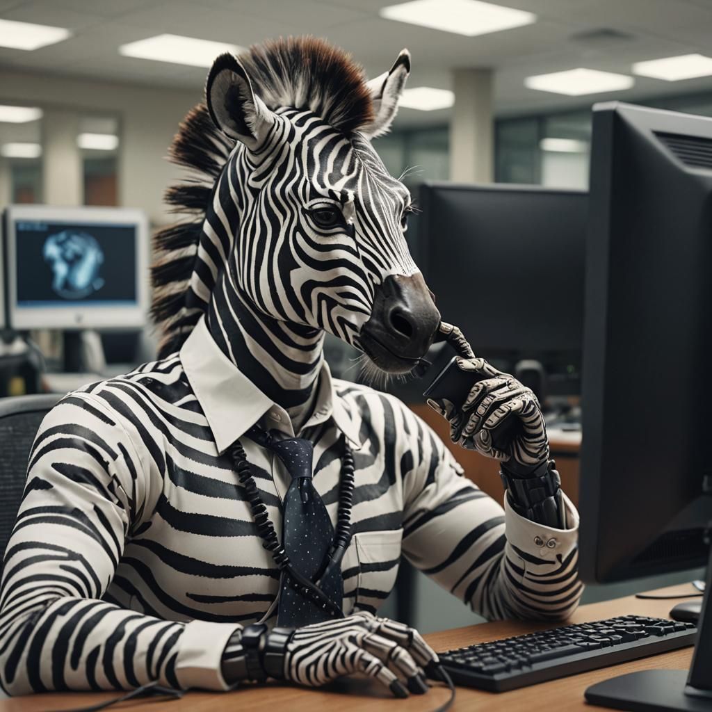 Zebra Tech Support - AI Generated Artwork - NightCafe Creator