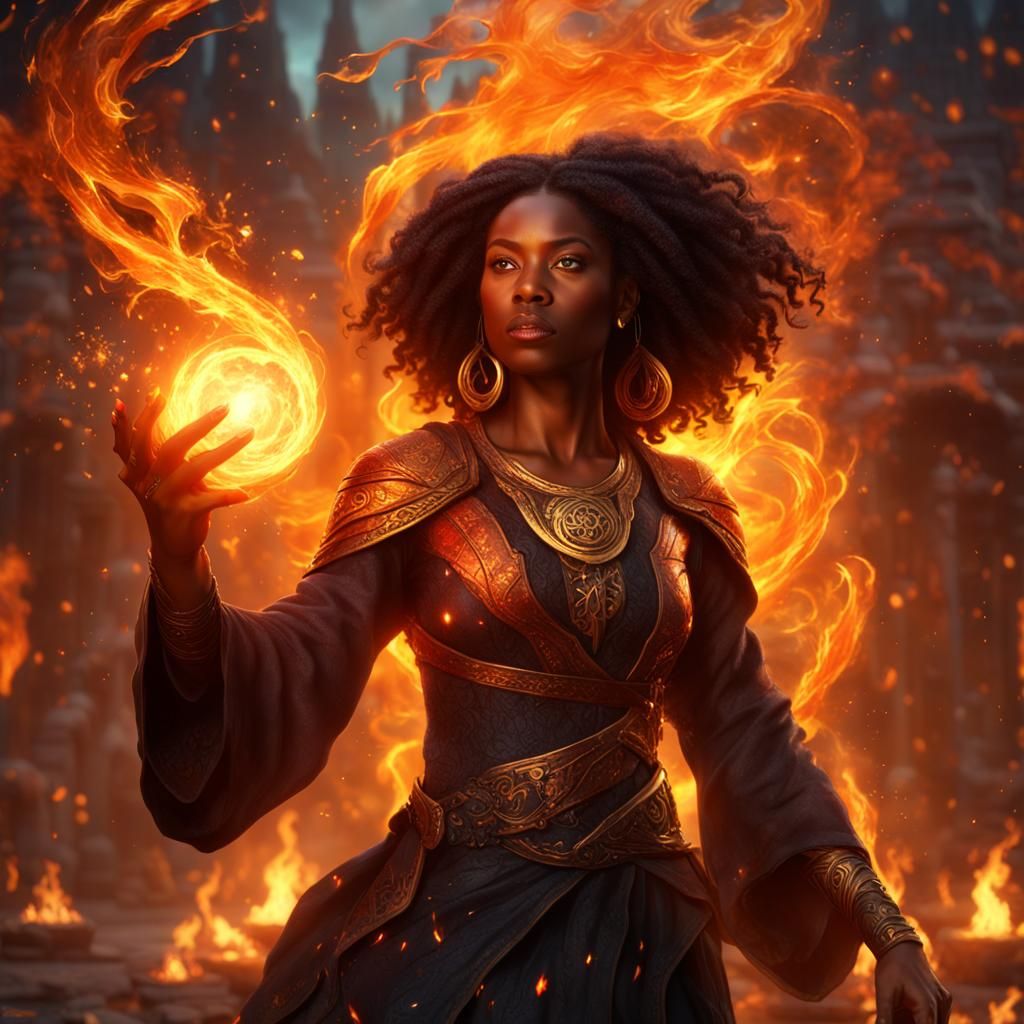 Merha, Elemental Sorceress - AI Generated Artwork - NightCafe Creator