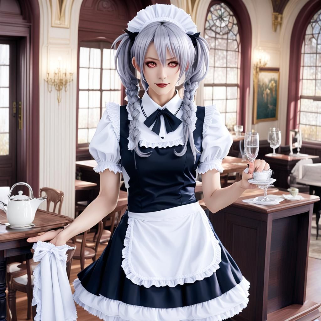 Grayfia Lucifuge in Highschool DxD Uniform - AI Art