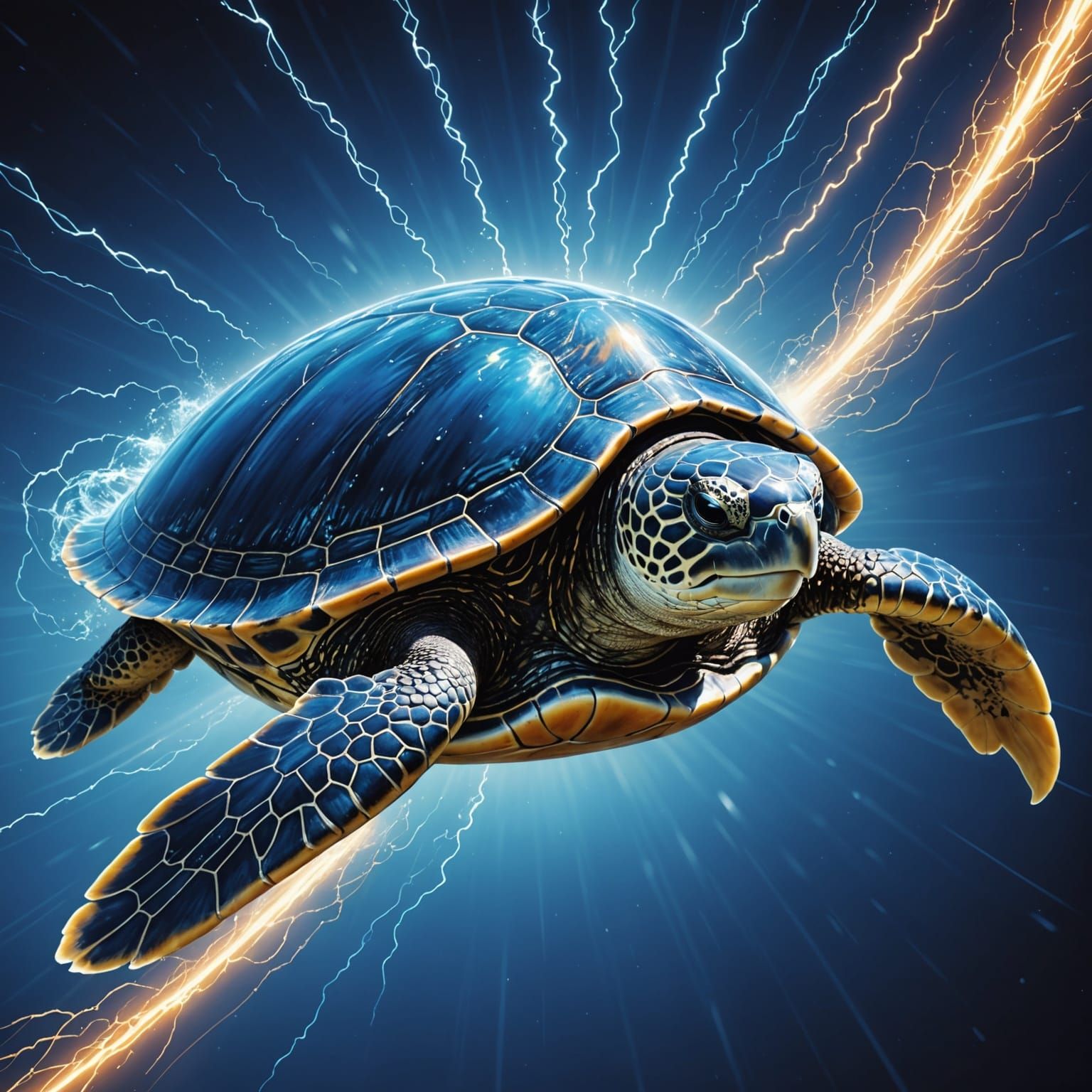 Hyper-Velocity Sea Turtle in Hyper-Realistic Sci-F... - AI Art