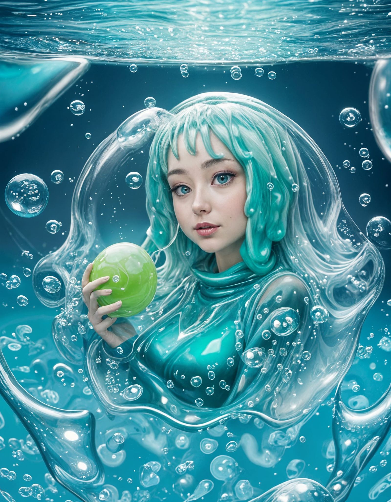 bubble queen - Liquid Queen with Bubbly Hair