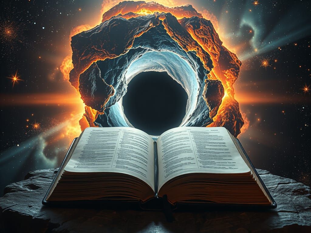 Awe-Inspiring Hyper-Realistic Bible in Quantum Phy... - AI Art