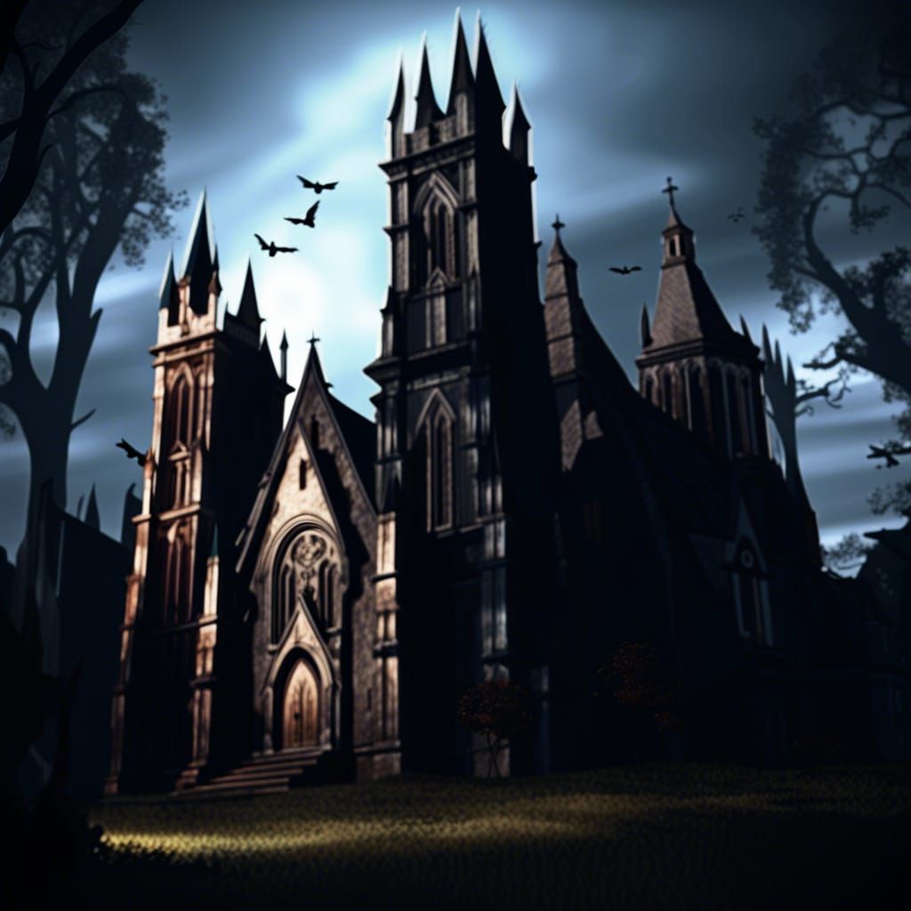 Dark Shadows, Gothic Church 2 - AI Generated Artwork - NightCafe Creator