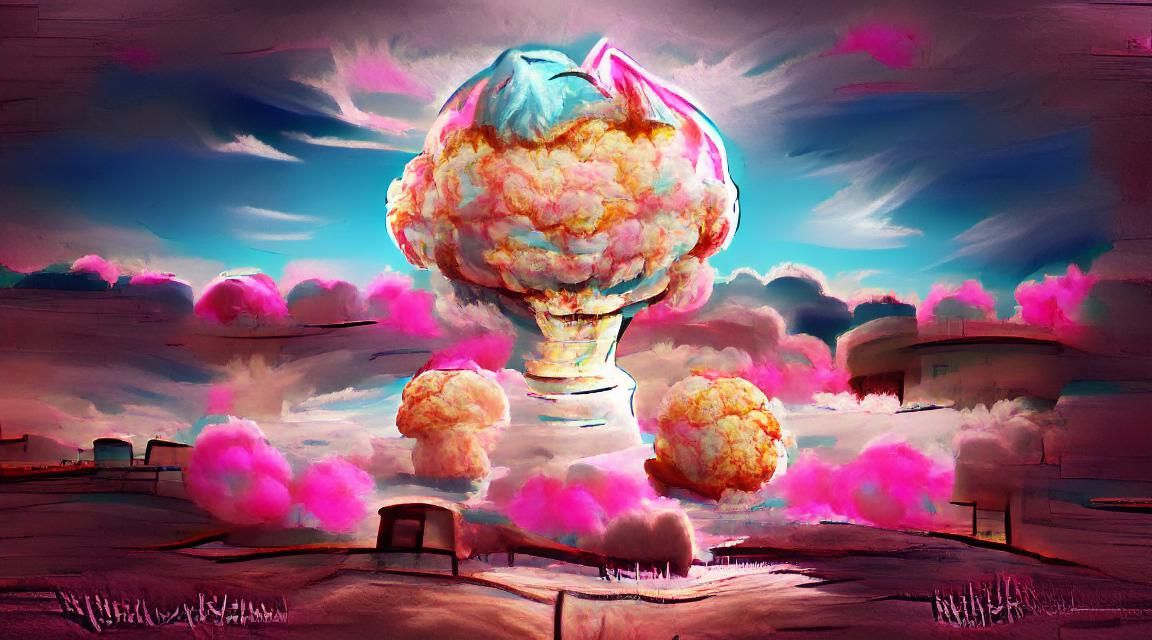Cotton candy nuke - AI Generated Artwork - NightCafe Creator