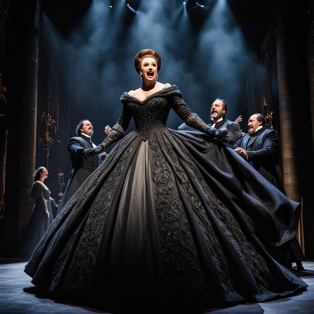 Dramatic scenes featuring iconic operatic moments, powerful ...
